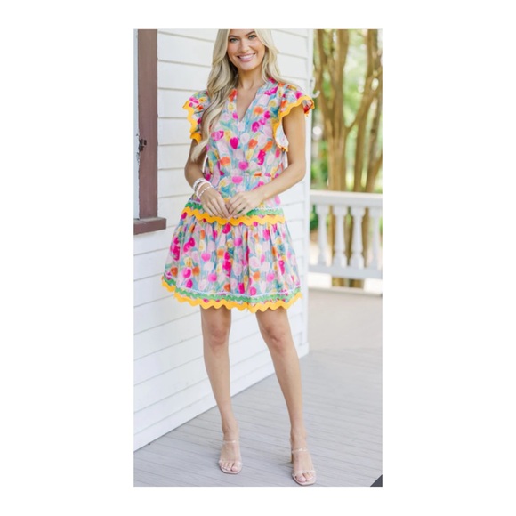 entro | Dresses | Entro Colorful Floral Midi Dress | Poshmark